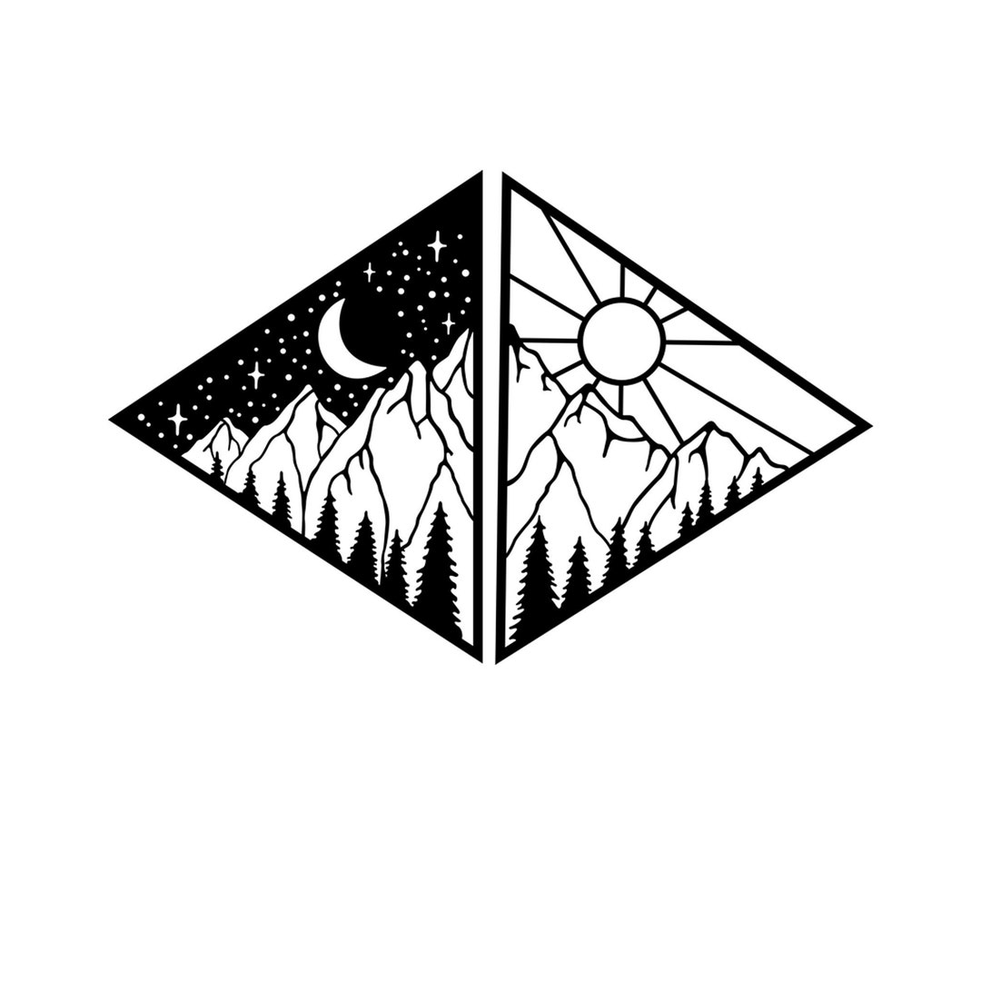 Day and Night Mountains - Metal Wall Art / Housewarming Gift / Home ...