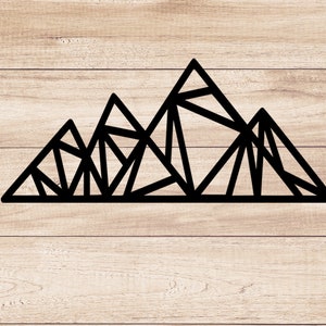 Geometric Triangle Mountains Wall Art | Metal Mountain Wall Art ...