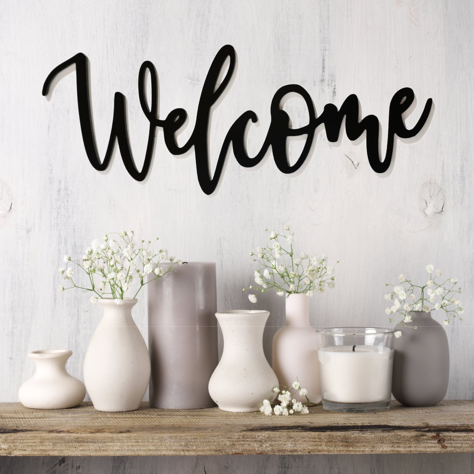 Welcome Sign - Outdoor Metal Wall Art / Housewarming Gift / Metal Wall ...
