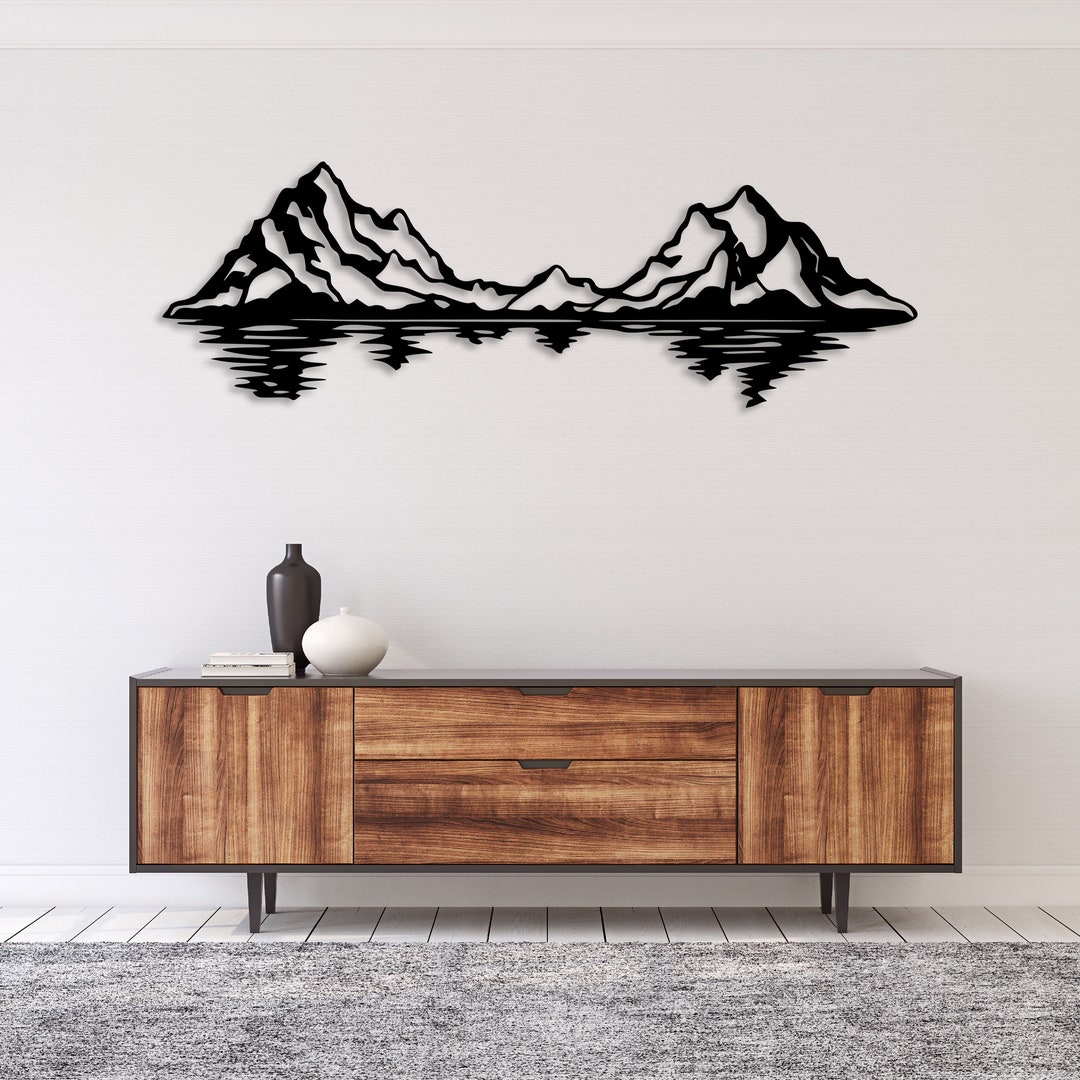 Mountain Reflection Metal Wall Art: Nature Decor - Etsy