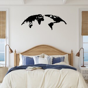 Metal World Map, Metal Wall Sign, Metal World Map Wall Art, Office Wall ...