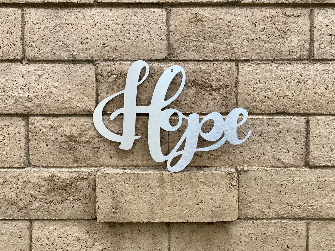 Hope Metal Word Sign / Word Wall Art / Cursive Wall Art / | Etsy