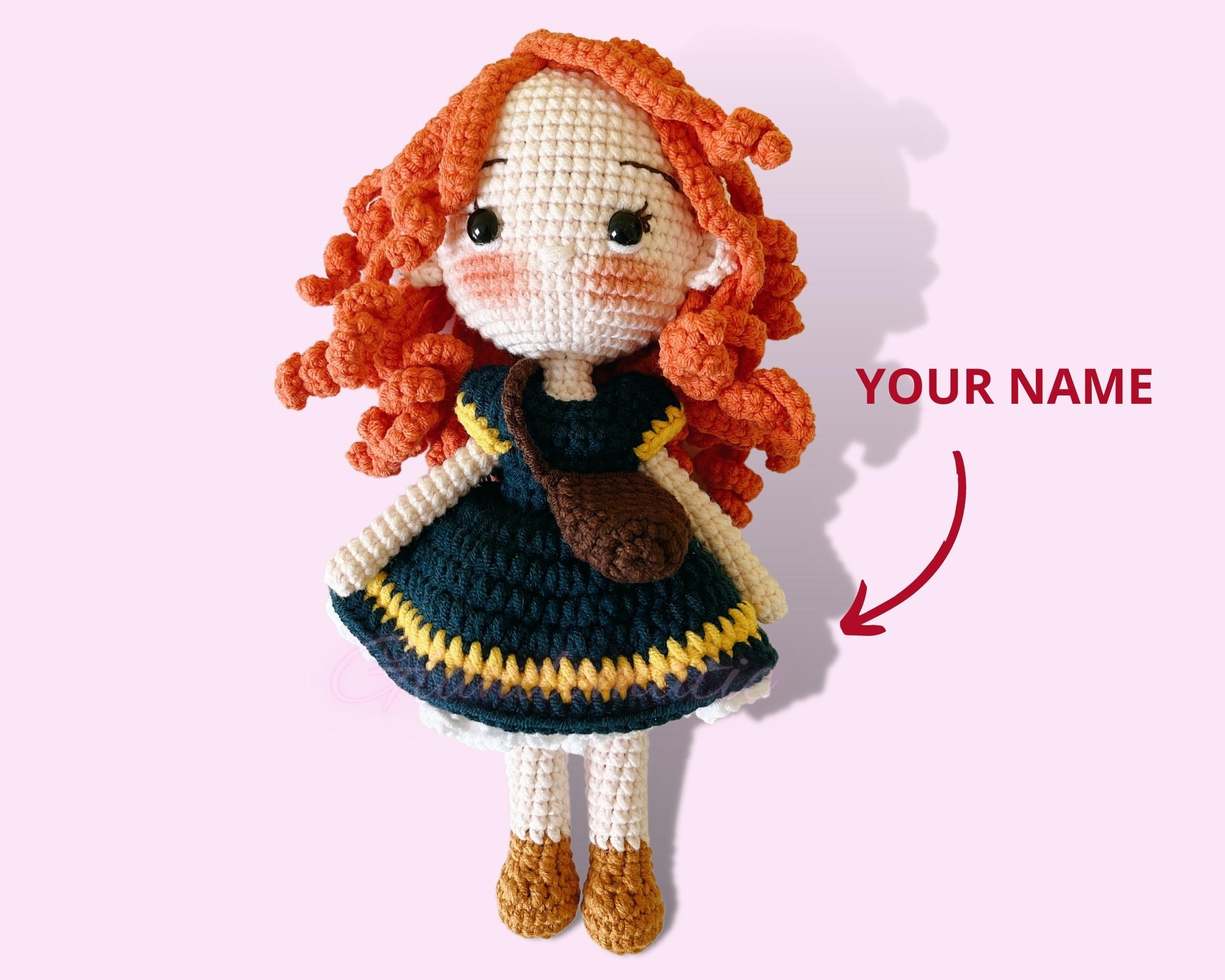 Princess Merida Crochet Doll Personalized Disney Princess - Etsy