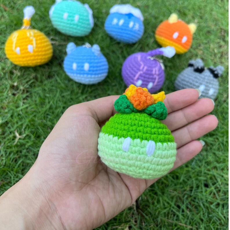 Slime Genshin Impact Crochet Keychain Mutant Electro Anemo - Etsy New ...