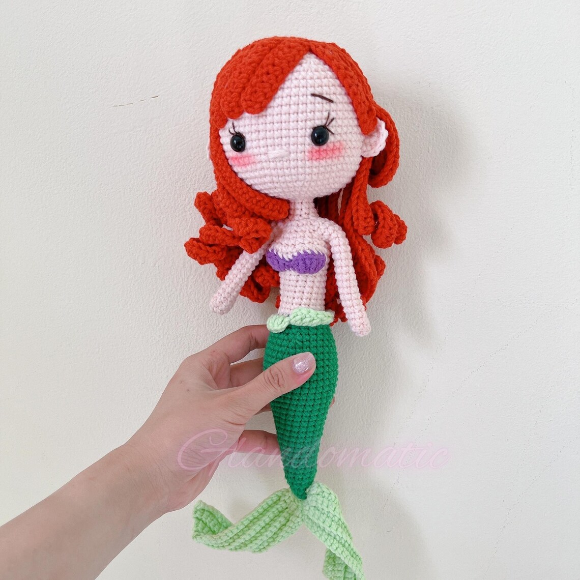 Custom Mermaid Princess Crochet Doll Animated Character - Etsy