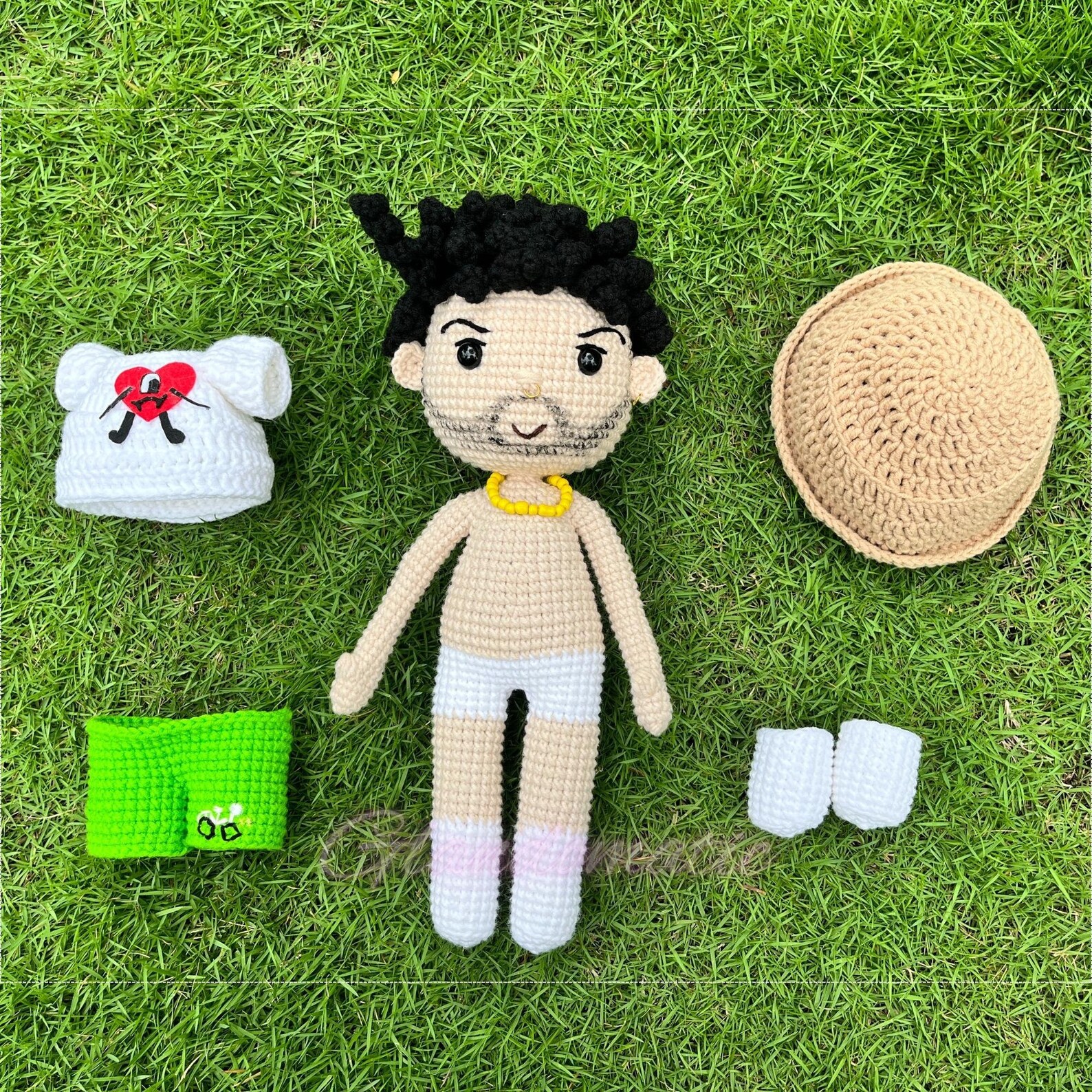 Bad Bunny Crochet Doll - Benito Plushie - Bad Bunny Plush Toy - Crochet ...