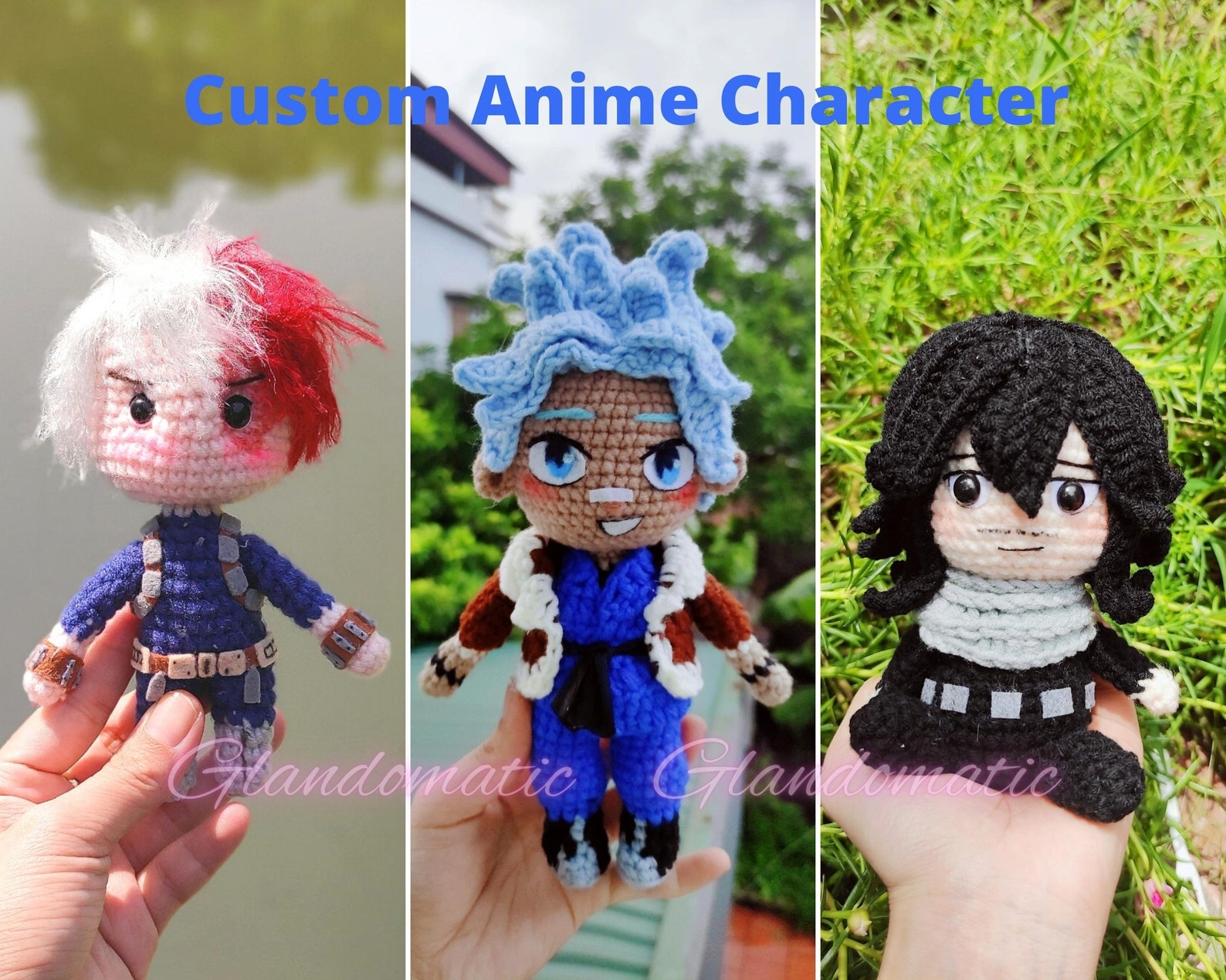 Custom Anime Crochet Doll Custom Manga Character Plush Custom Stuffed ...