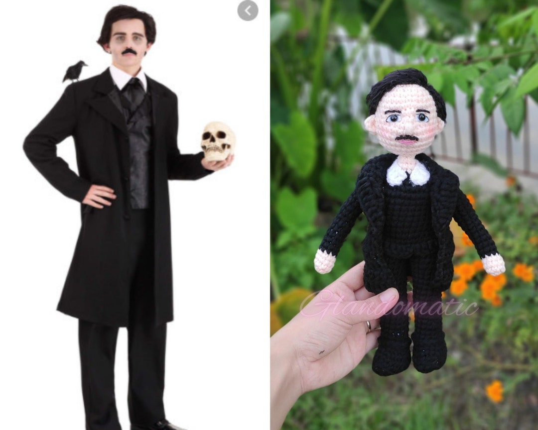 Edgar Allan Poe Crochet Doll - Edgar Poe Inspired Plush - Influential ...