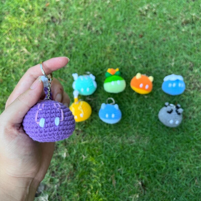 Slime Genshin Impact Crochet Keychain Mutant Electro Anemo - Etsy New ...