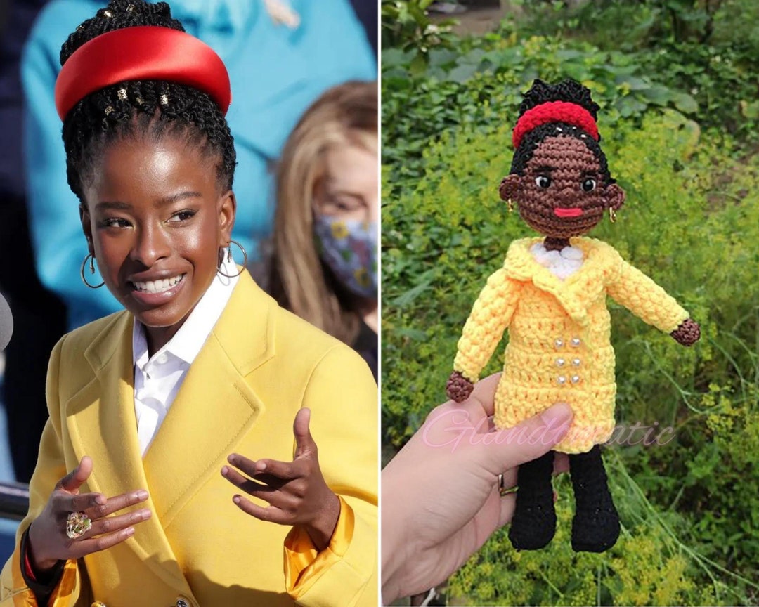 Amanda Gorman Crochet Doll Custom American Poet, Activist Plush Best ...