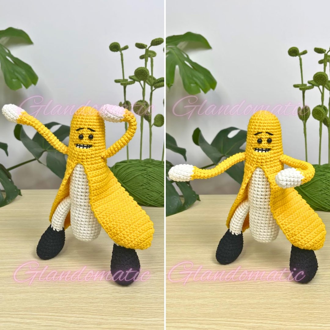 Crochet Flasher Banana Doll - Funny Mr. Banana Stuffed Toy - Banana Man ...