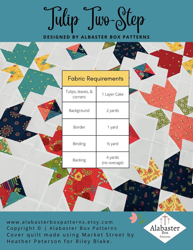 Tulip Two-step Quilt Pattern PDF - Etsy