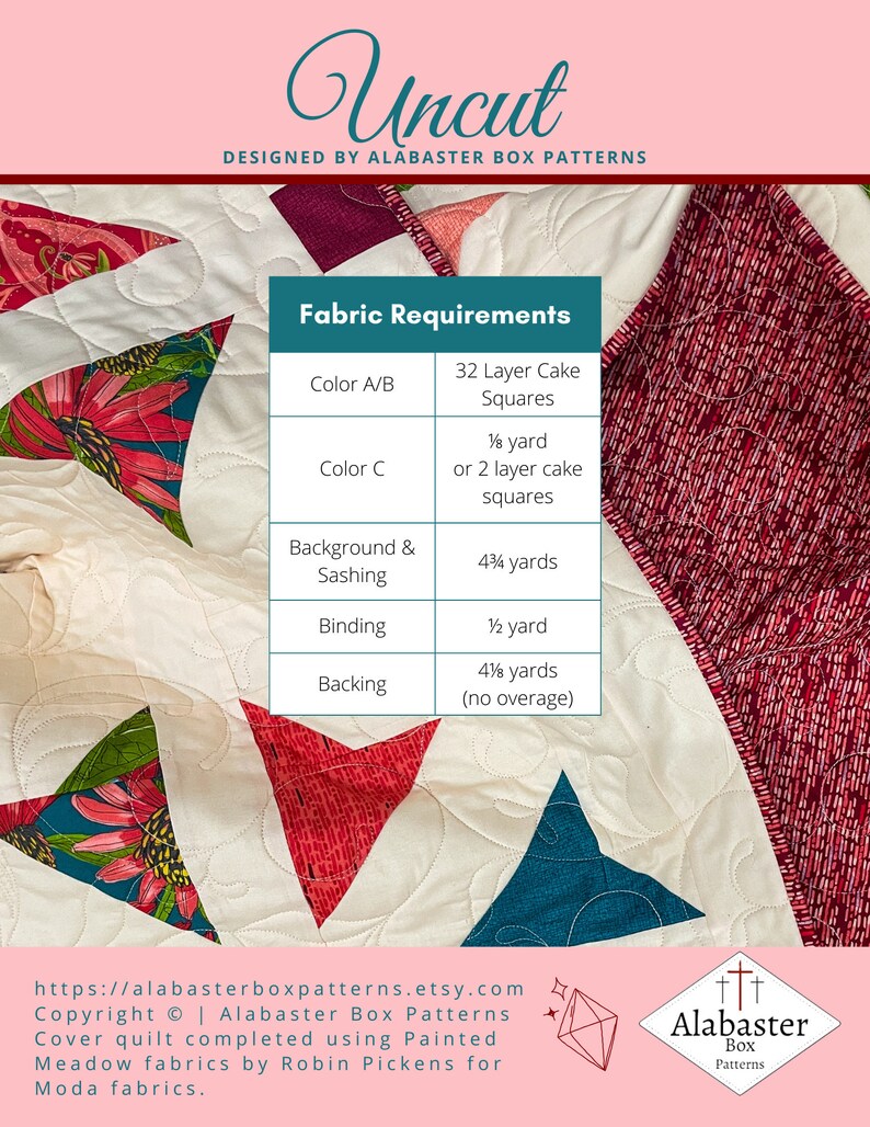 Uncut Quilt Pattern (PRINT Version Mailed to You) - Etsy