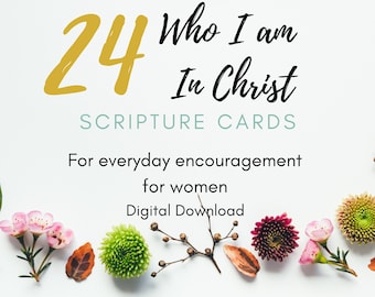 Who I Am in Christ Scripture Cards C1 INSTANT DOWNLOAD, Child of God ...