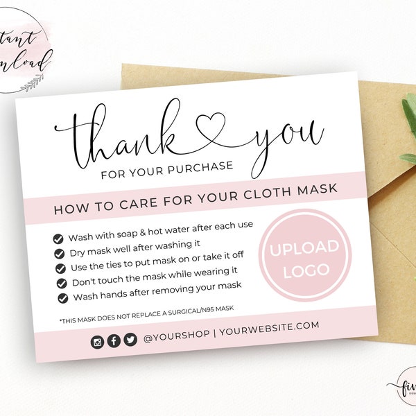 Mask Care Card - Etsy