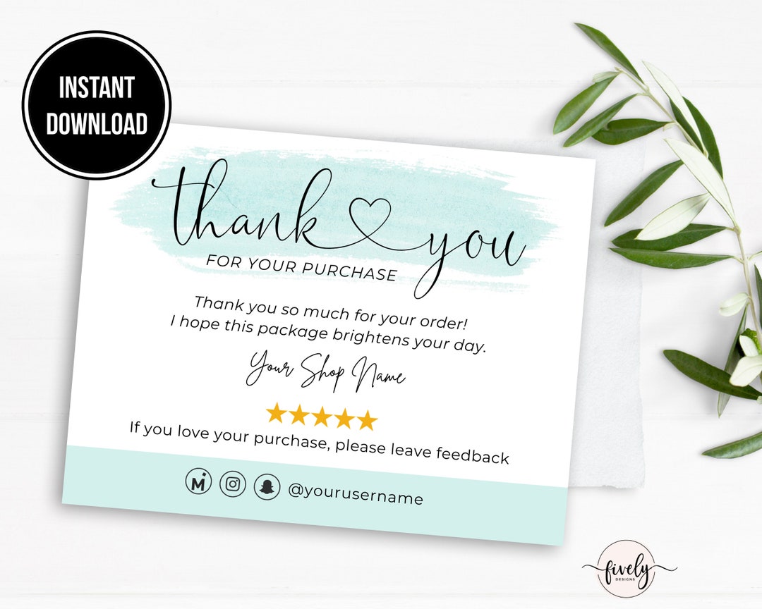 Printable Mercari Thank You Note Template Mercari Thank You - Etsy Canada
