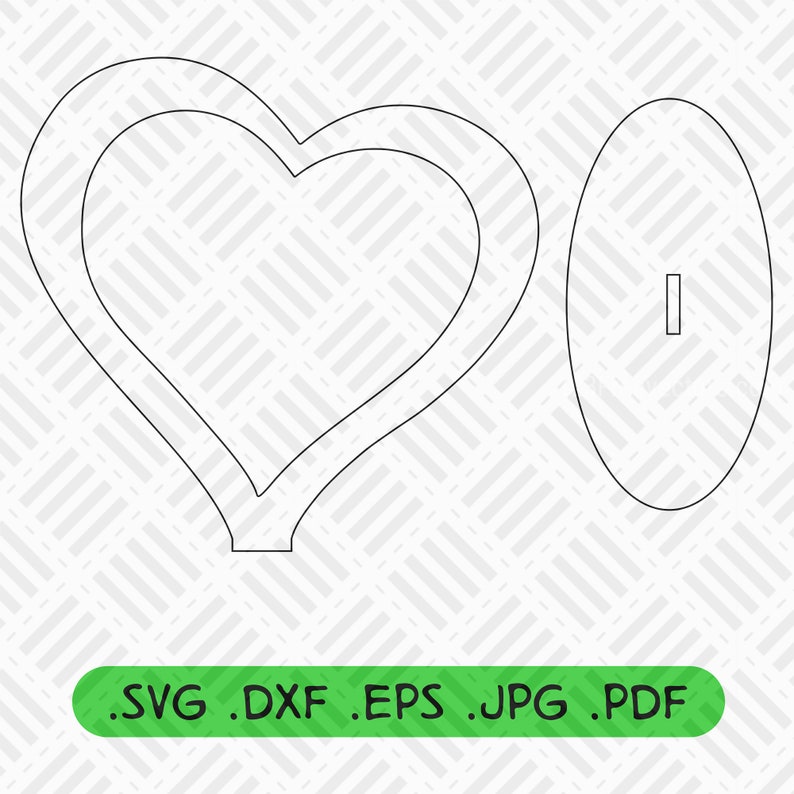 Heart Stand Svg Dxf Eps Jpg Pdf Template Vector Files Laser - Etsy