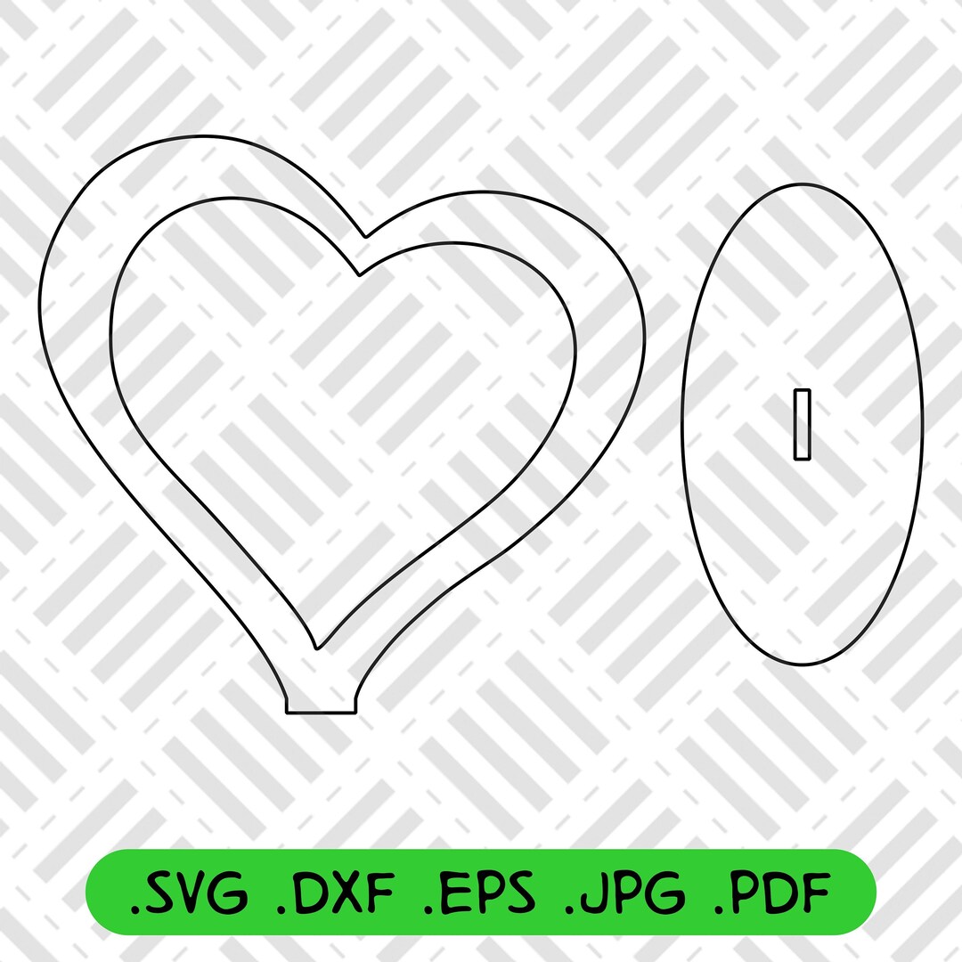 Heart Stand Svg Dxf Eps Jpg Pdf Template, Vector Files, Laser Cut ...