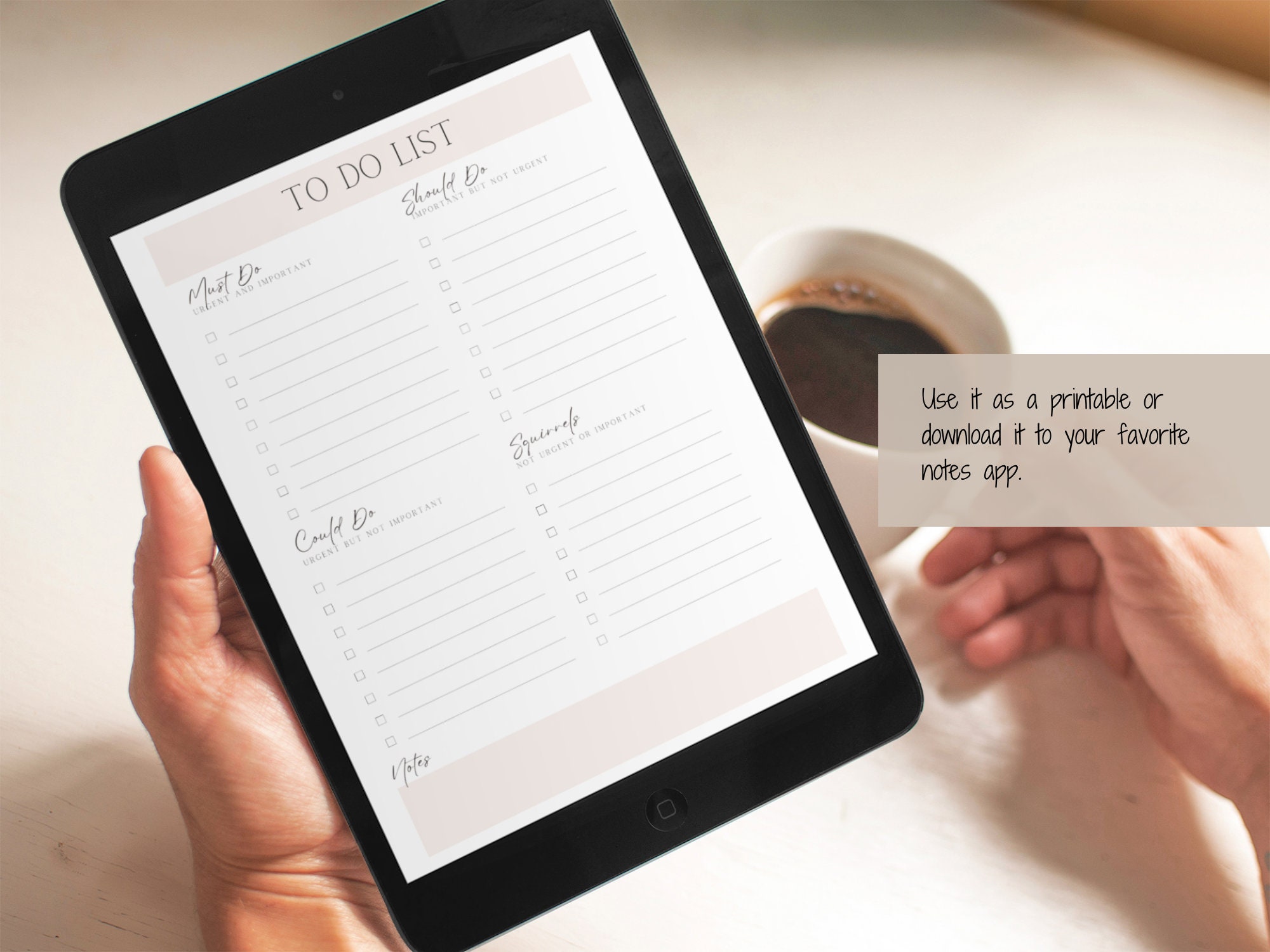 Cute Pink Printable Daily to Do List ADHD Friendly Eisenhower Matrix ...