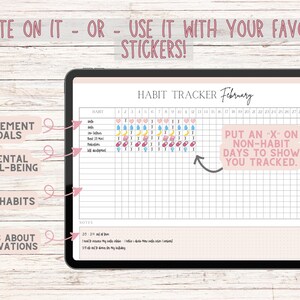 Printable Daily Habit Tracker Monthly Landscape Tracking Pink ...