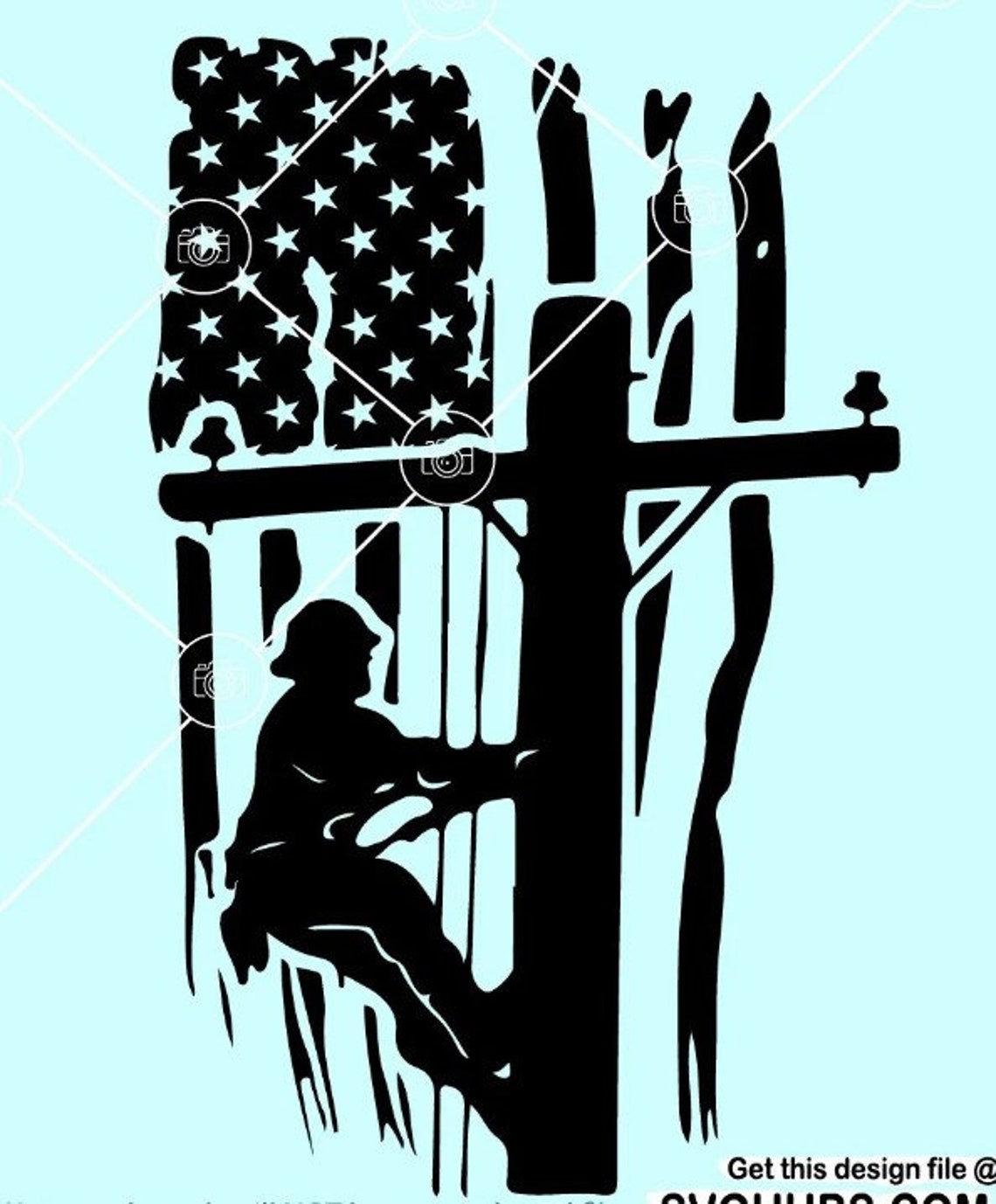 File PNG Download Lineman American Flag SVG Lineman USA | Etsy