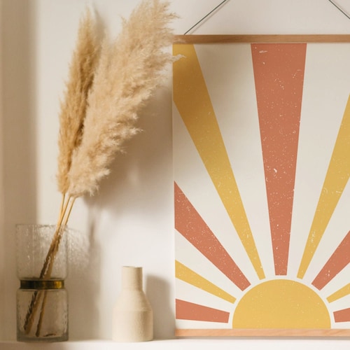 Sunset Boho Bedroom Decor Boho Decor Mid Century Modern - Etsy