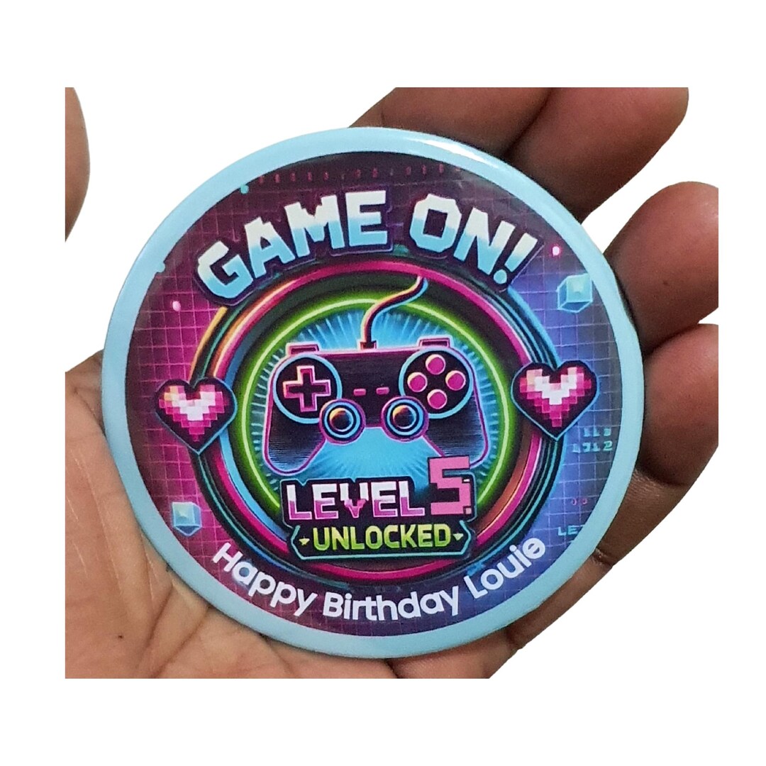 Level Unlocked Gaming Badge – 75mm Handmade Button by Camieroseuk - Etsy