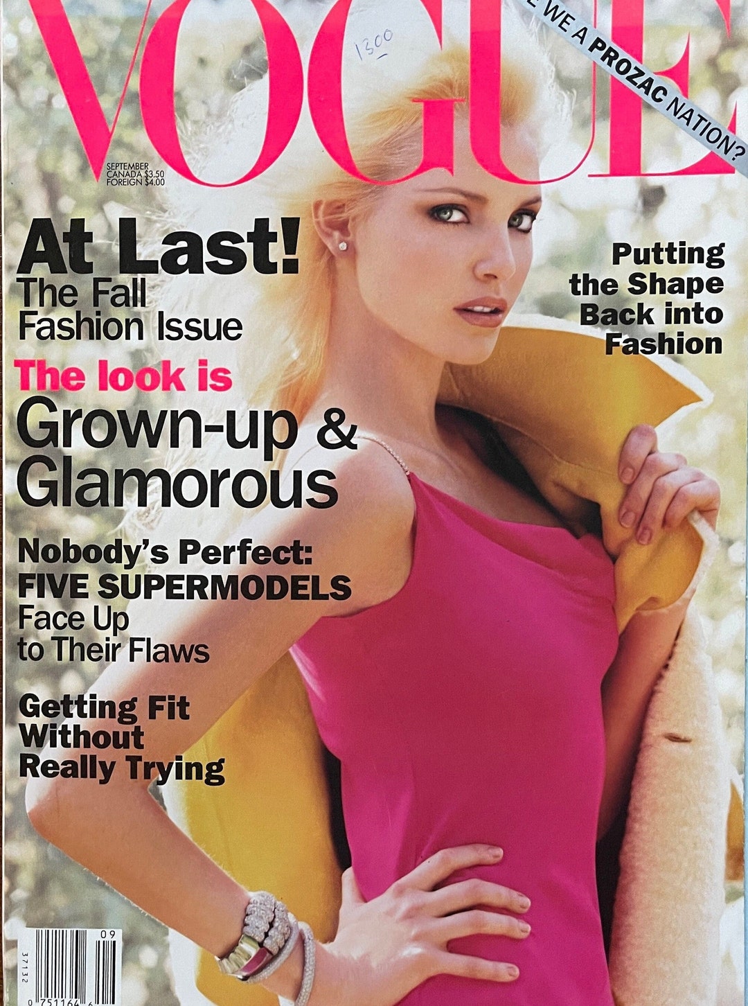 Own a Piece of Vogue History -magazine Vogue 1994 Cover Nadia Auermann ...