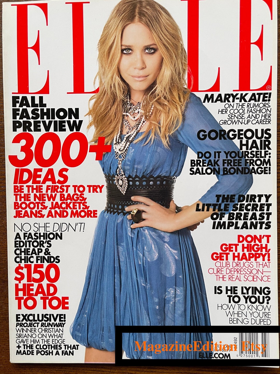 ELLE Magazine Cover MARY-KATE - Etsy