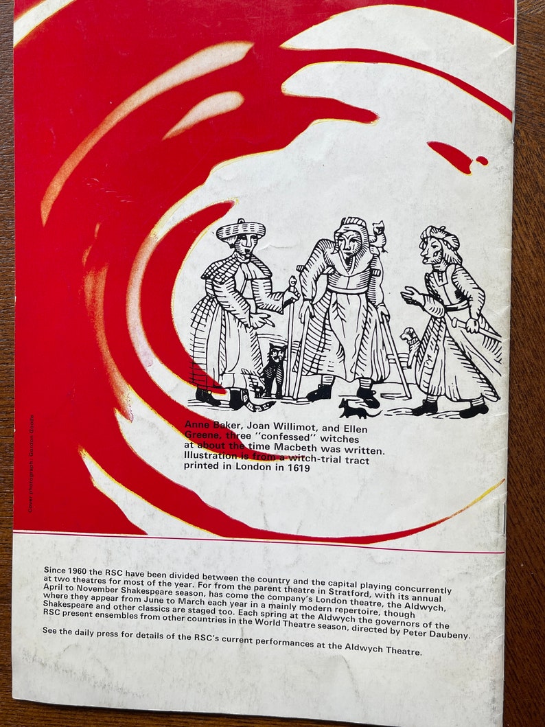 Royal Shakespeare Company Magazine MACBETH 60S - Etsy