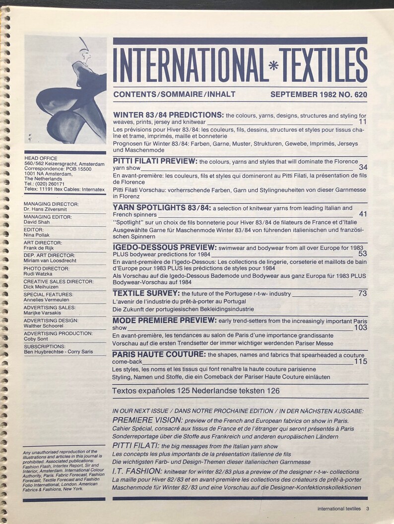 International Textiles Magazine 1982 - Etsy