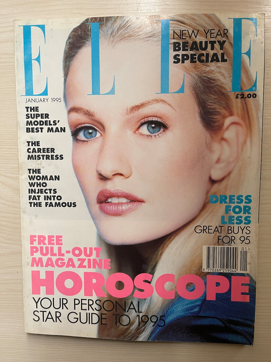 Vintage Magazine ELLE January 1995 Cover Karen Mulder - Etsy