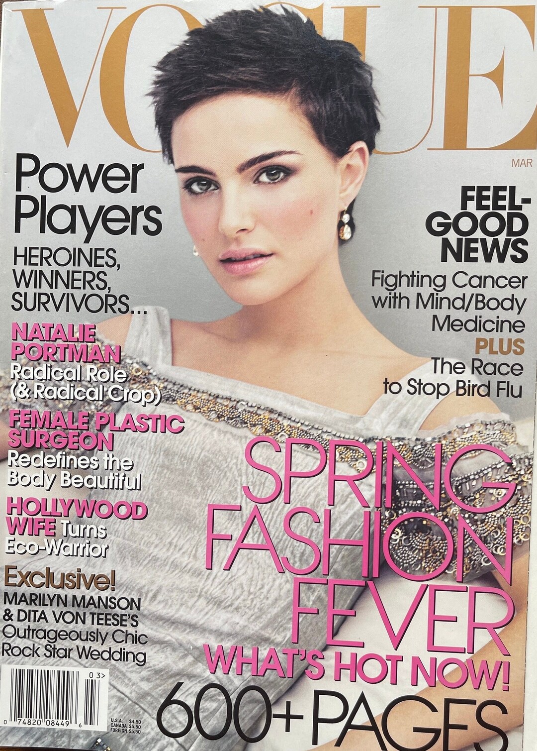Own a Piece of Vogue History -magazine Vogue US Natalie Portman Cover ...