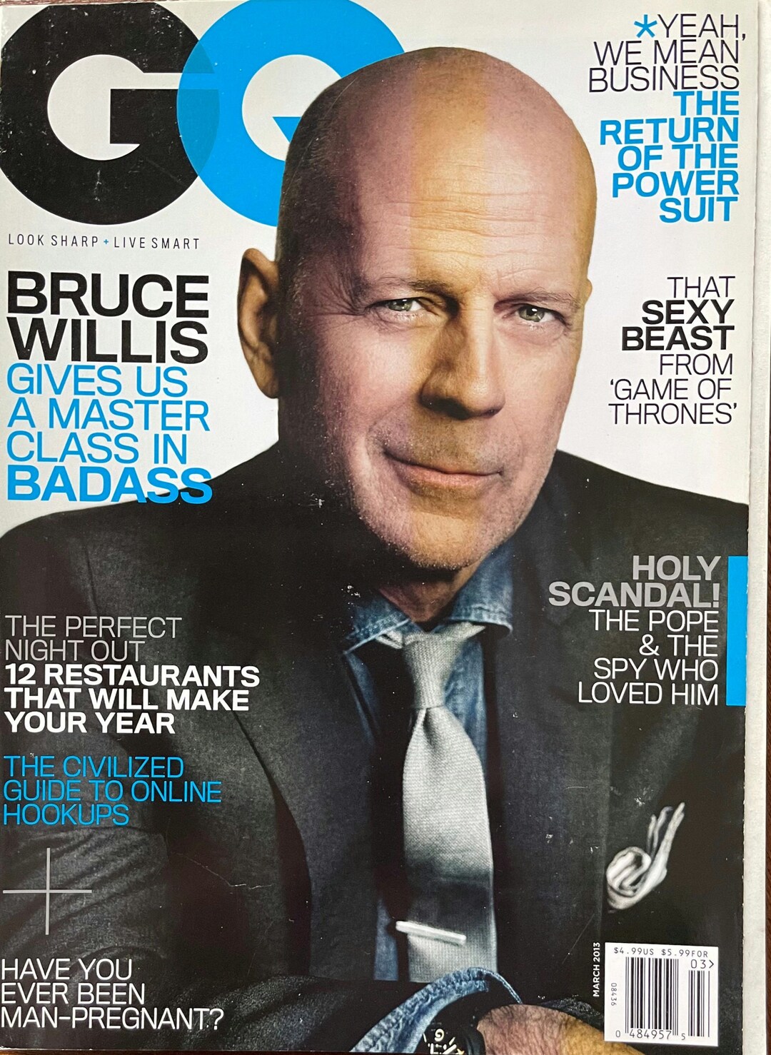 Pre-owned GQ Magazine Cover Bruce Willes-vintage Men's Fashion ...