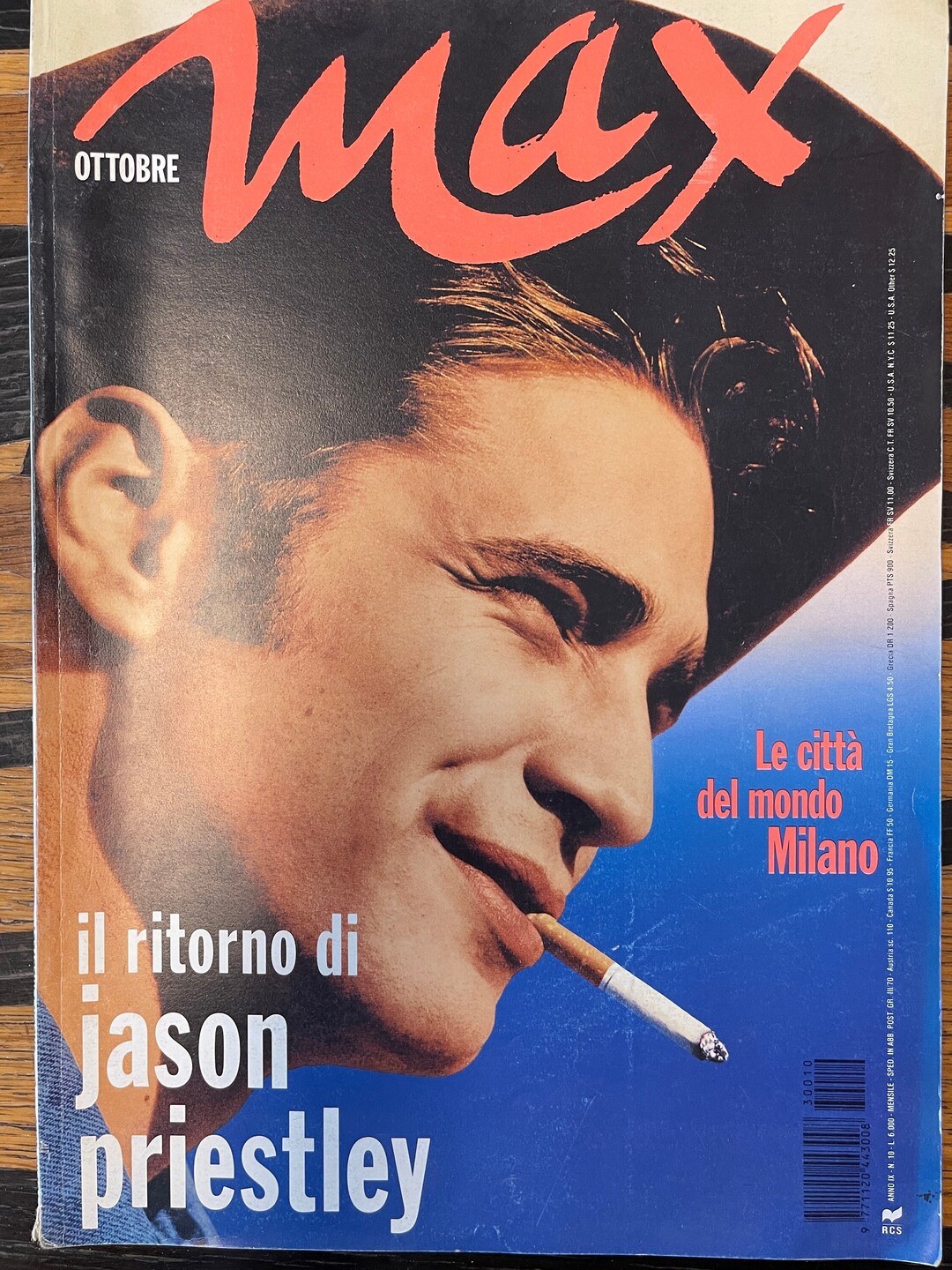 Vintage Magazine Italia MAX 1993, Poster & Cover Jason Priestley Daryl ...