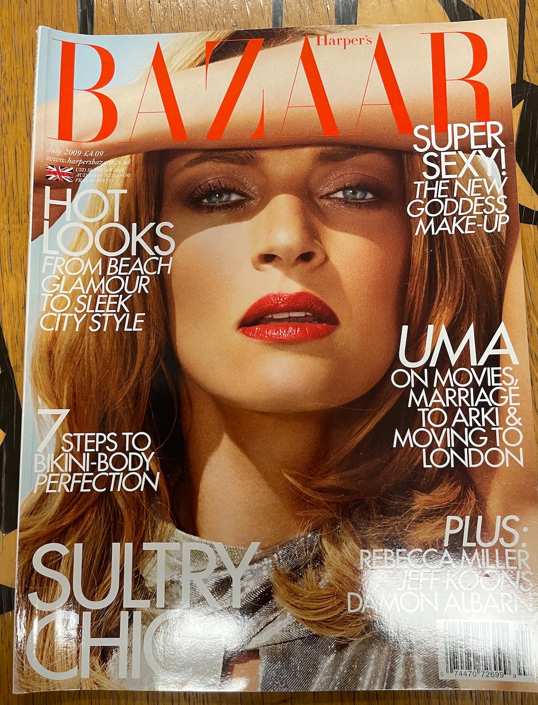 Fashion Magazine Harper's Bazaar Cover Uma Thurman - Etsy