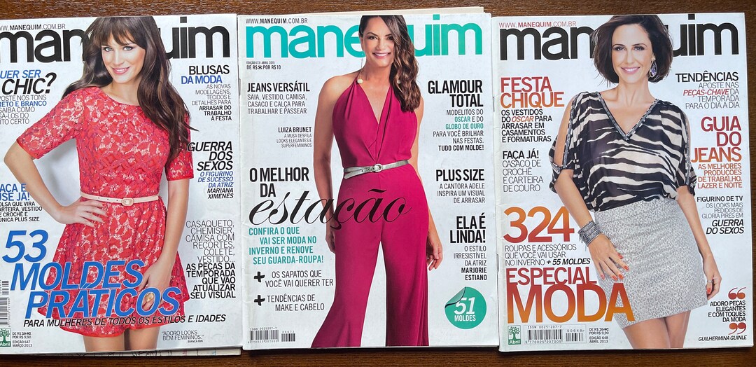 Magazine MANEQUIM With Patrons From Brazil 2013 - Etsy