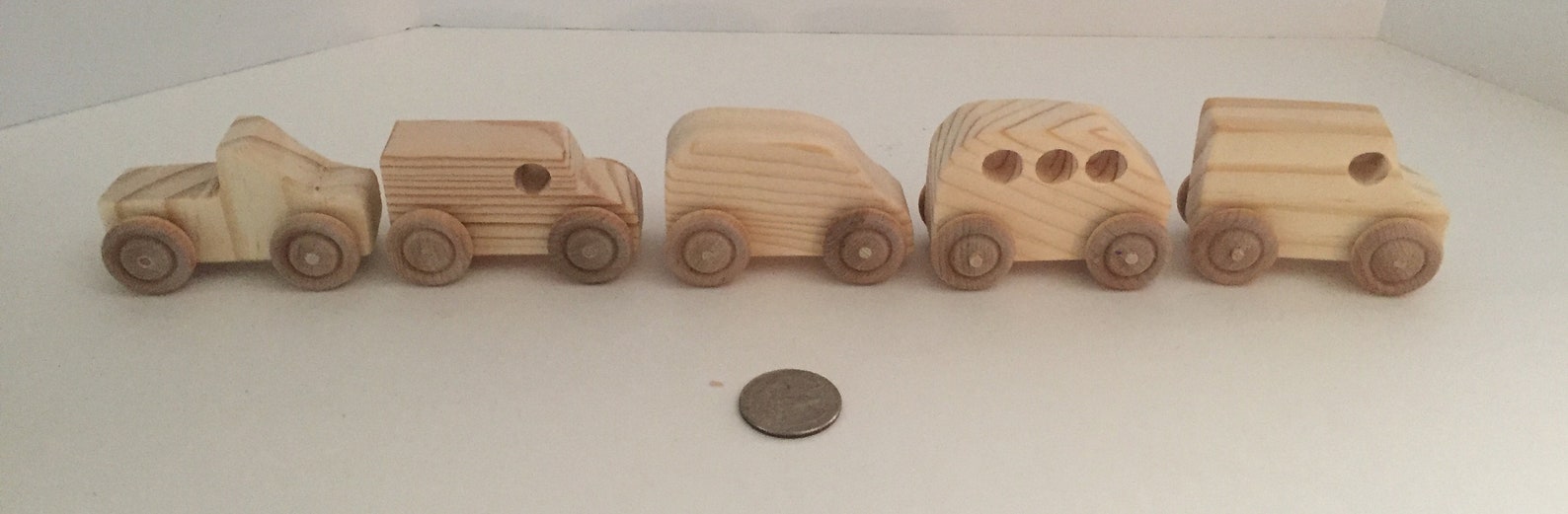 Mini Wooden Toy Car Set of 9 - Etsy
