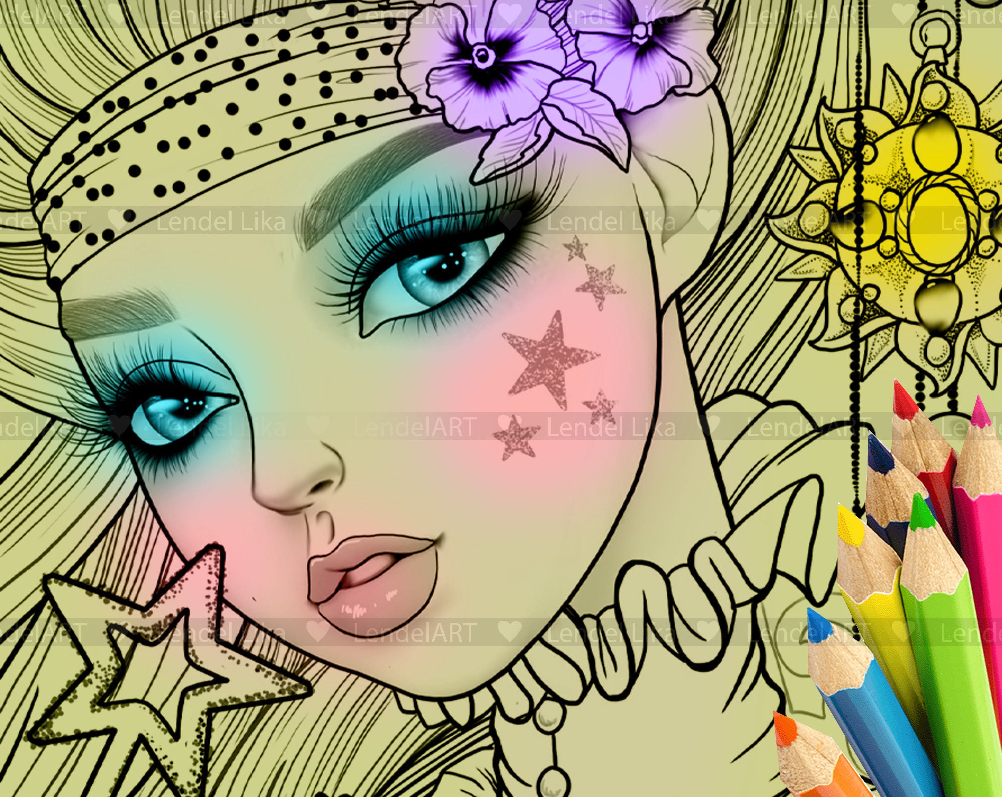 Printable Coloring Page Girl Portrait Coloring Page for - Etsy