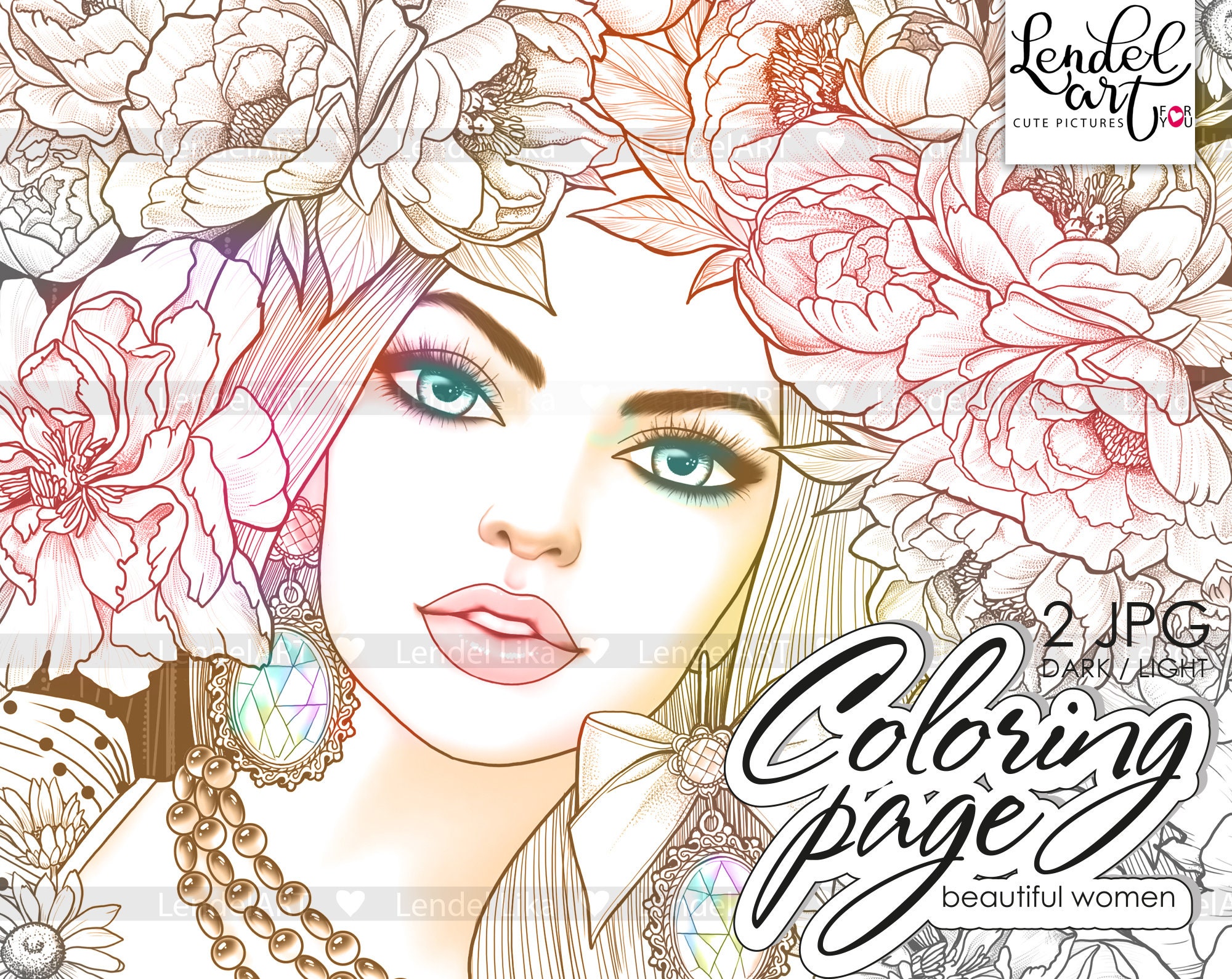 Printable Coloring Page Girl Portrait Coloring Page for - Etsy Canada