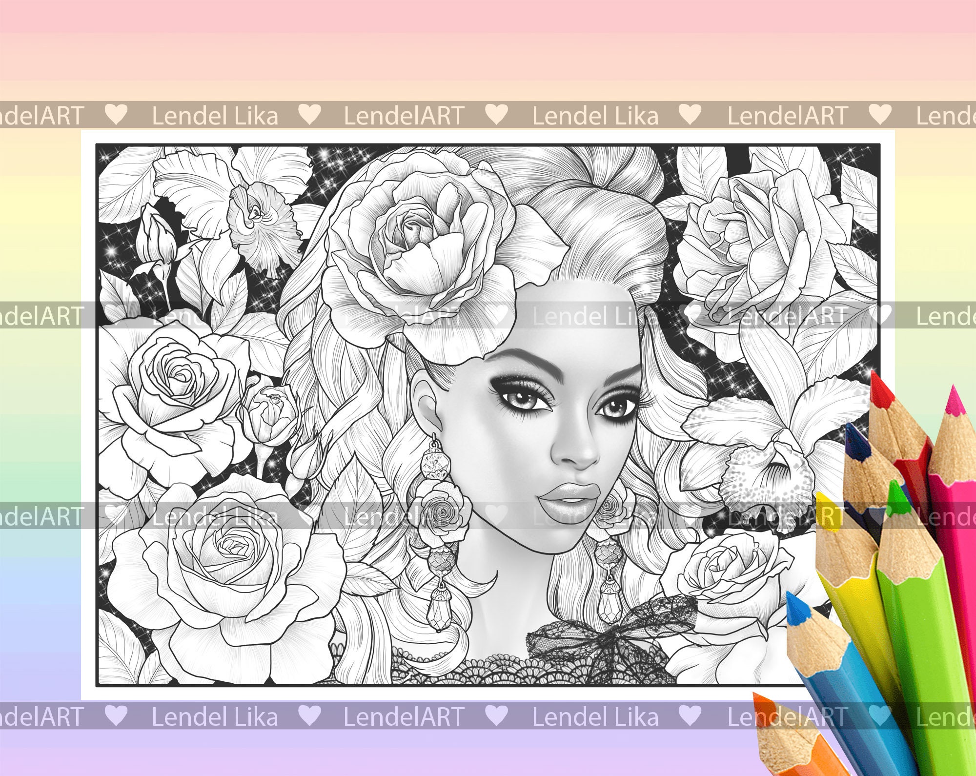 Coloring Page Girl Portrait Printable Coloring Beautiful - Etsy Australia