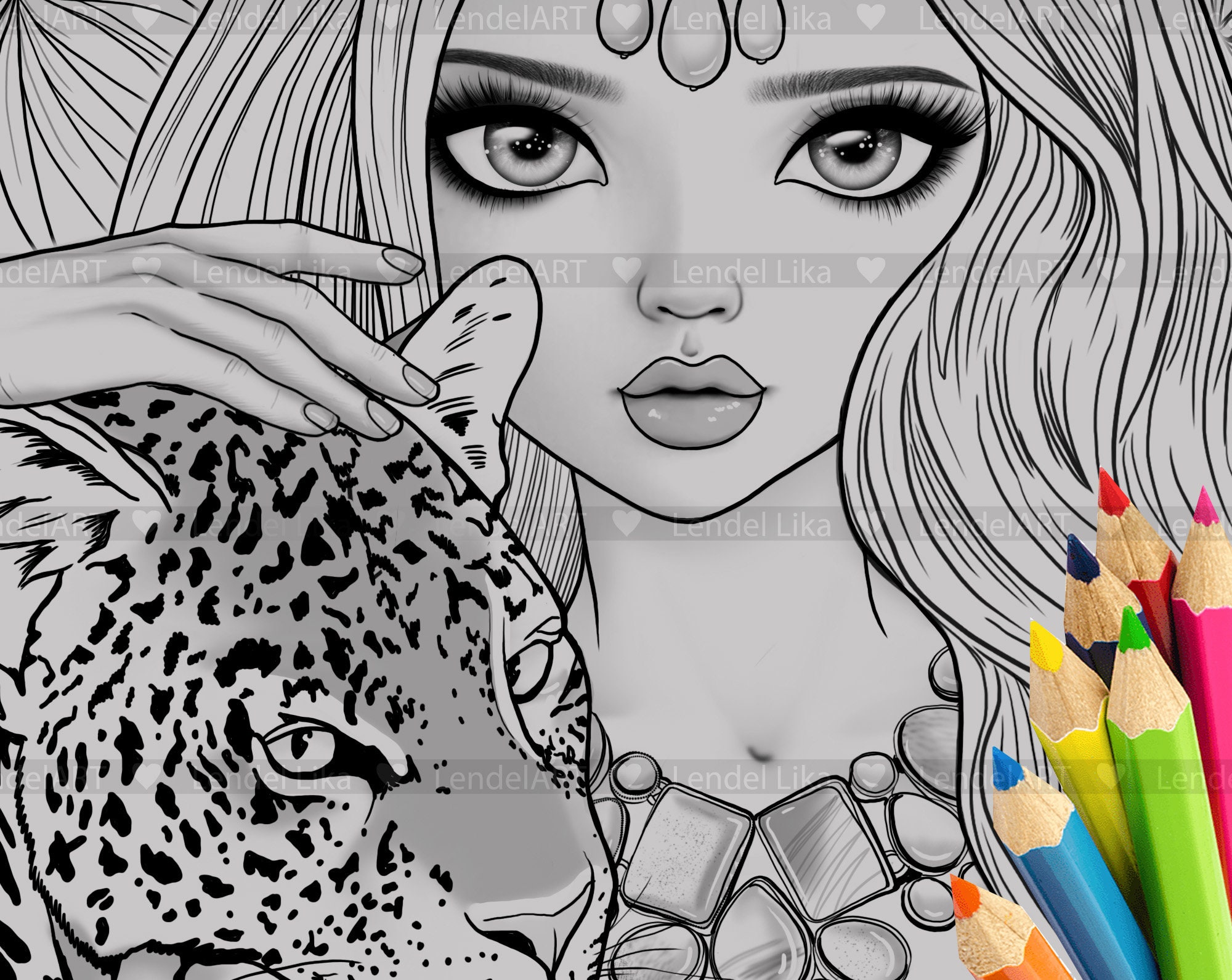 Printable Coloring Page Girl Portrait Coloring Page for - Etsy