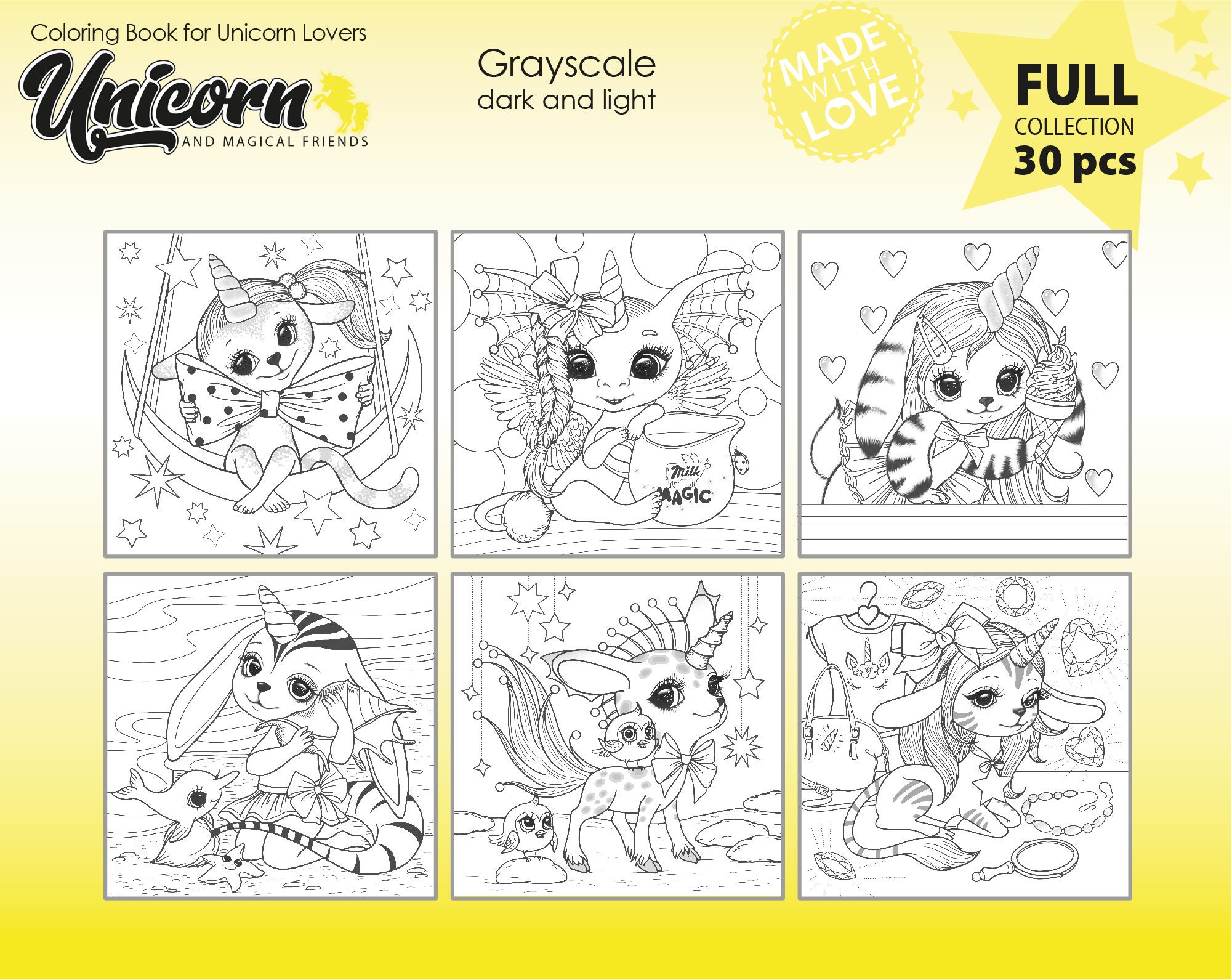 Coloring Book for Kids Unicorn Children Coloring Pages Kids | Etsy