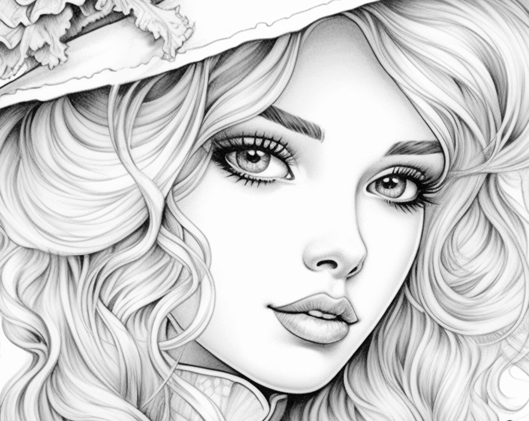 Printable Coloring Page Girl Portrait And Clothes Colouring