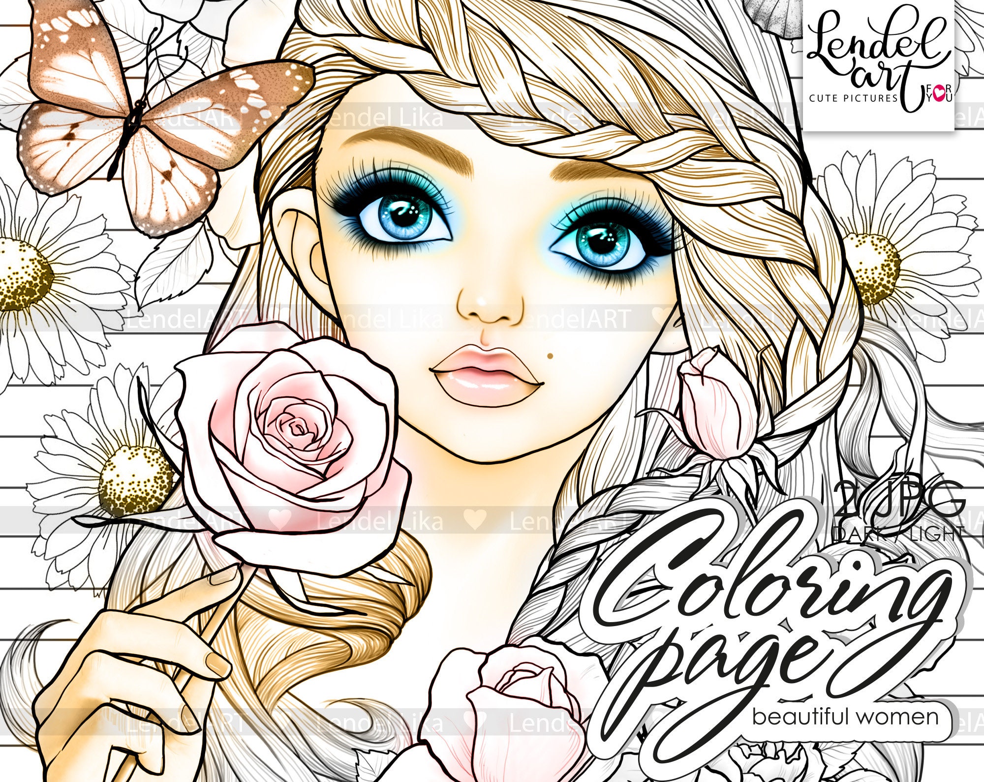 Coloring Pages Beautiful Lady