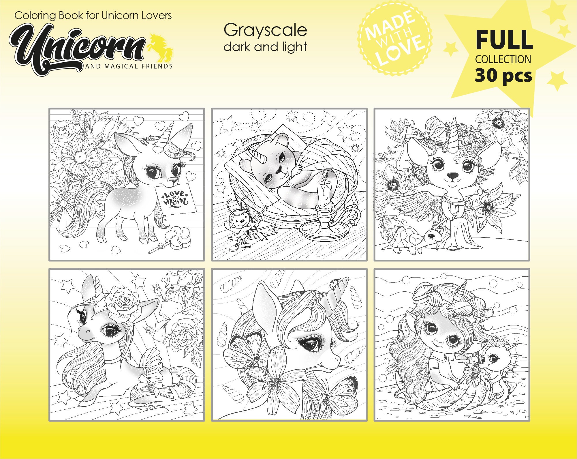 Coloring Book for Kids Unicorn Children Coloring Pages Kids | Etsy