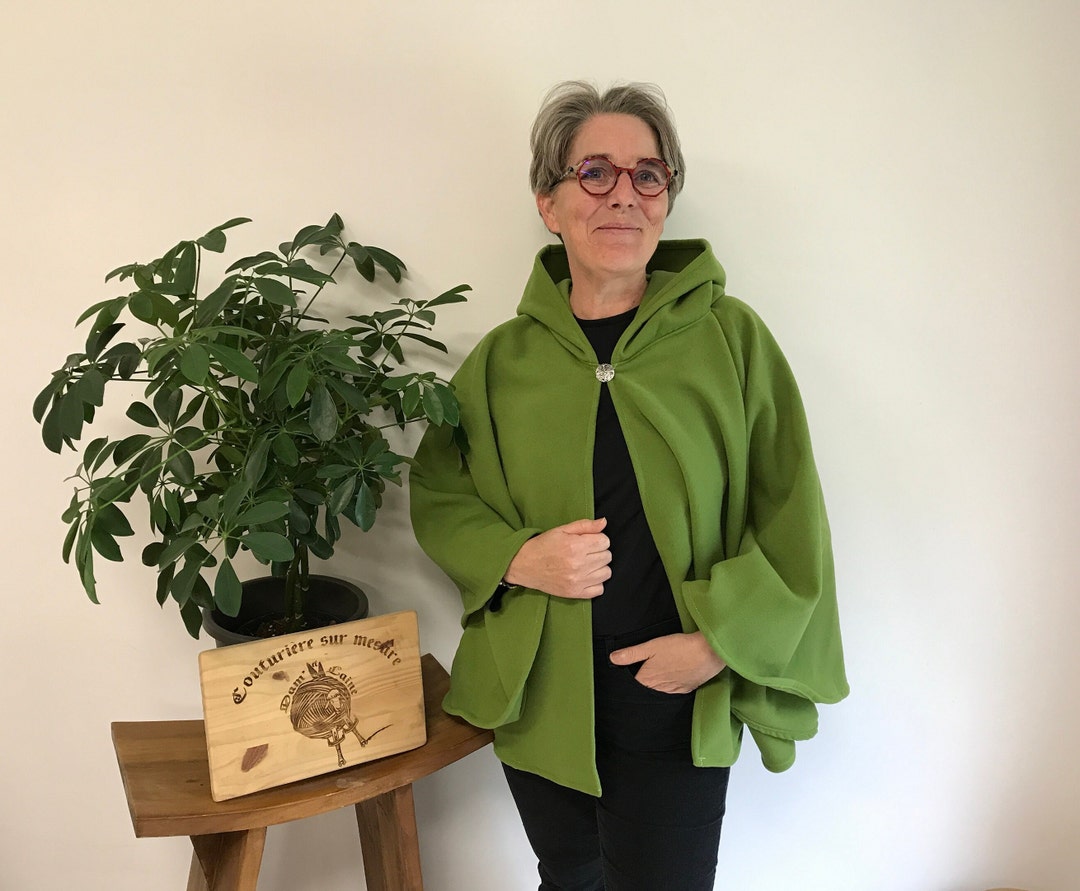 Forest Green Hooded Cape, Cape, Elven Cape, Capelet, Hooded Cape Coat ...