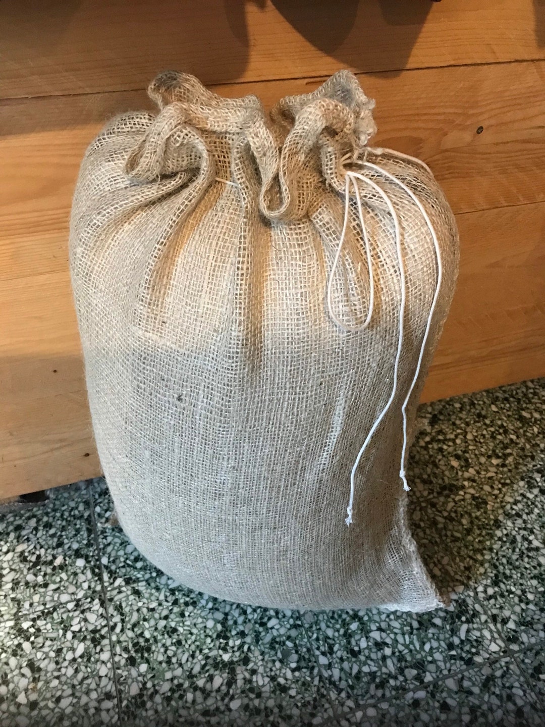 Santa Claus Bag, Large Size Raw Burlap Bag With Cotton Drawstring ...