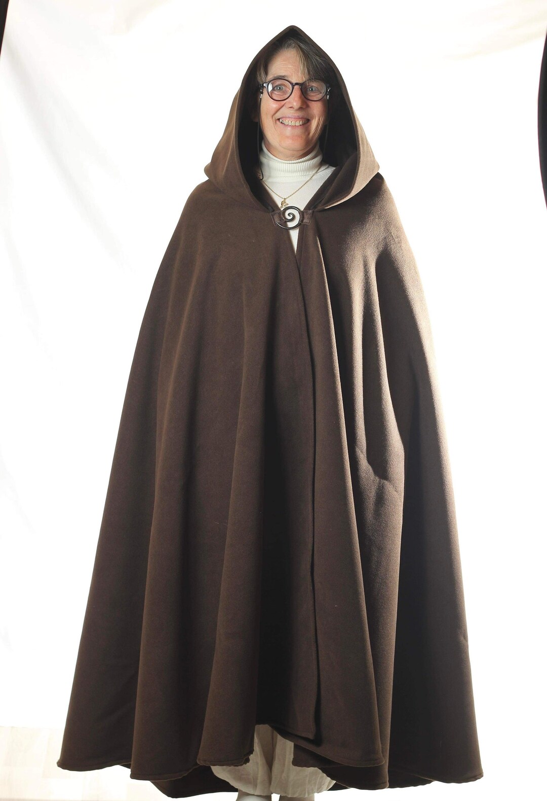 Cape Chocolate Brown Cape Long Cape With Hood and Rising - Etsy