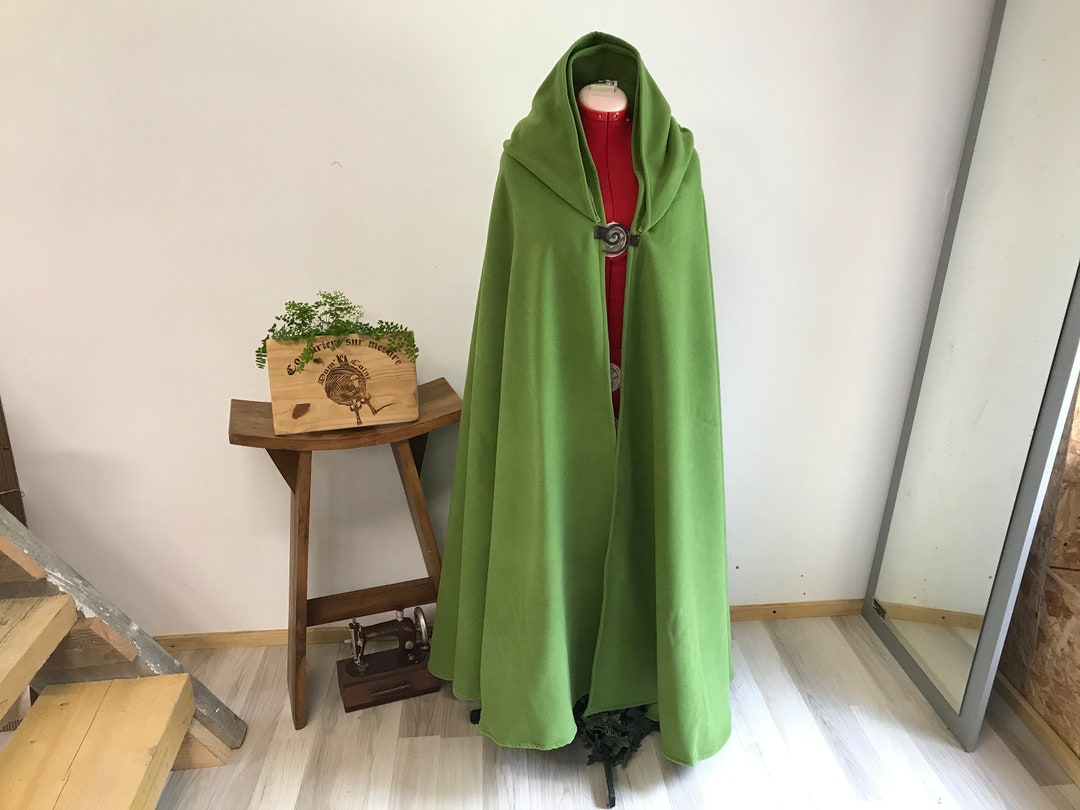 Handmade Long Wool Hooded Cape, Wizard Cape, Druid Cape, Medieval Cape ...